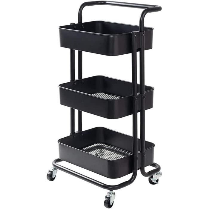 Desserte à Roulettes Chariots De Rangement De Cuisine 3 Niveaux ...