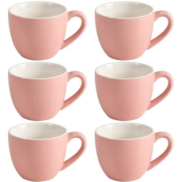 Procelain Lot de 6 tasses à expresso Rose 90 A621 - Cdiscount Maison
