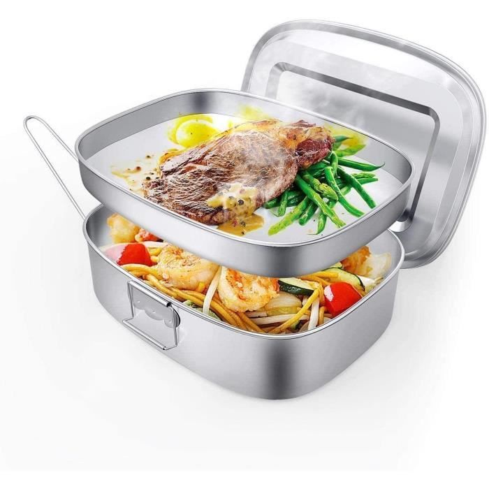 Lunch Box INOX, Boite pour Le Déjeuner en Acier Inoxydable avec Clip de ...