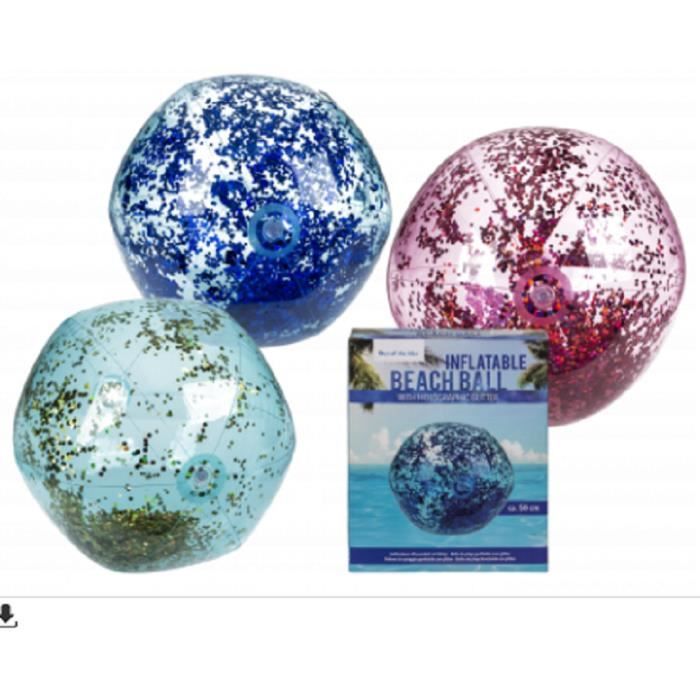 Lot De 3 Ballons Plage A Paillettes Diamètre 50 Cm - Cdiscount Sport