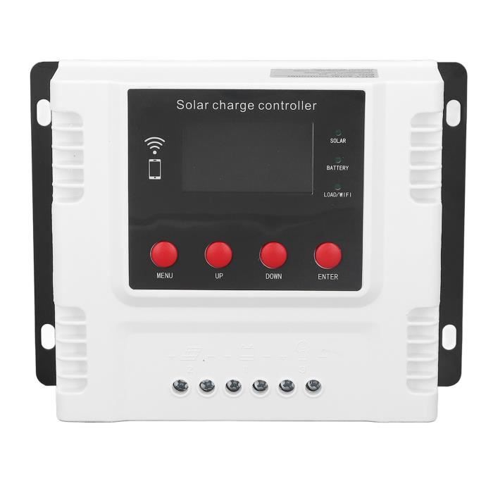Cikonielf contrôleur solaire 30A Contrôleur de Charge solaire 30A Fonction APP 12V 24V 48V ...