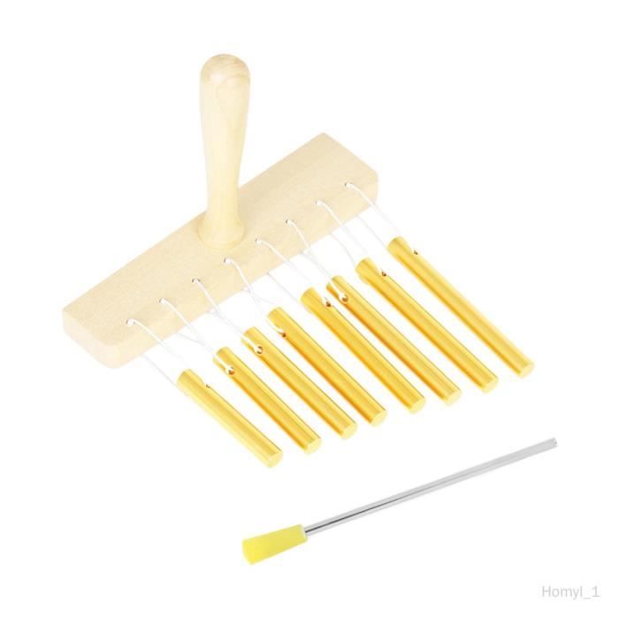 Carillon à vent - Doré - 8 tons - Bois et aluminium - Éducatif ...