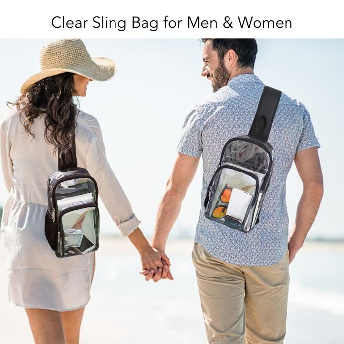 ESTINK sac transparent Sac à bandoulière transparent en PVC crochet ...