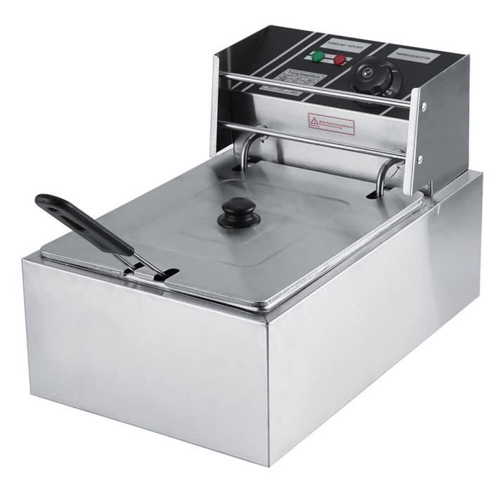 Fafeicy friteuse commerciale Friteuse électrique en acier inoxydable 6L ...