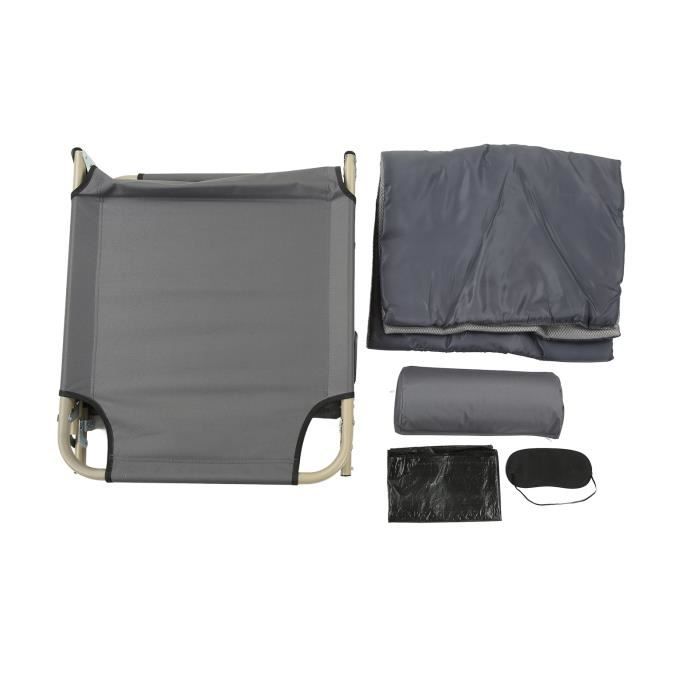 GOTOTOP fauteuil de camping Lit pliant pour une personne, chaise longue ...