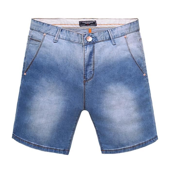 Short en Jean Homme Stretch Slim Fit Été Casual Shorts Effet Délavé 5 ...