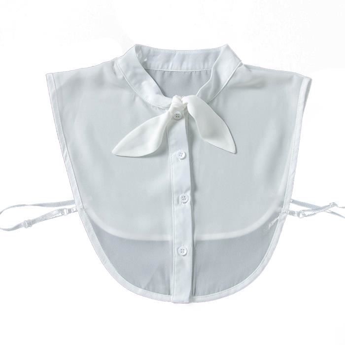 Faux Col Détachable Chemister - Blanc Chiffon H - Pour Femme Fille ...