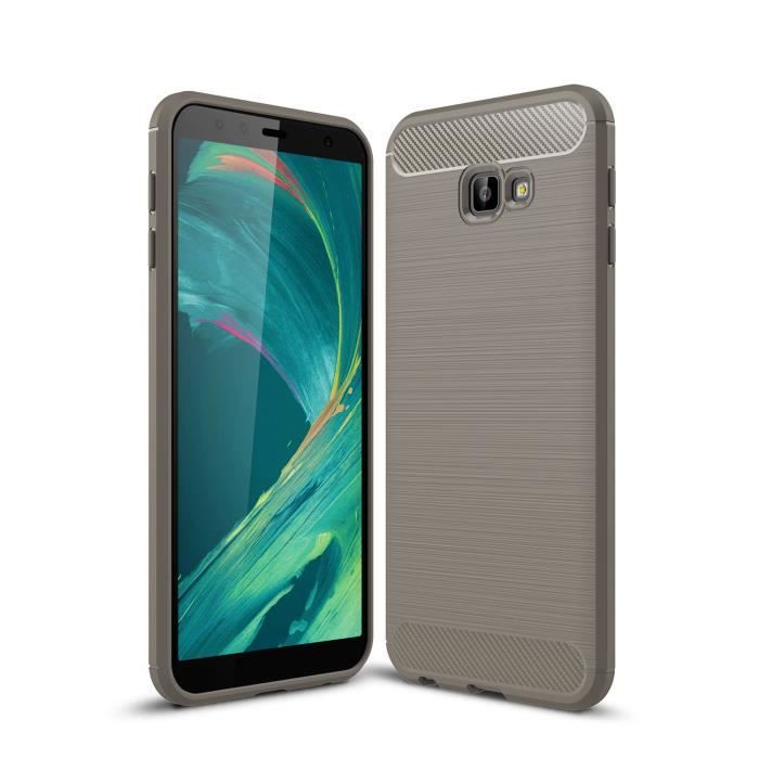 Coque Galaxy J4 Plus Case Fibre carbone Resilient TPU Protection Coque ...