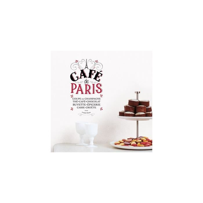 Sticker mural Transfert Cafe de Paris - Cdiscount Maison