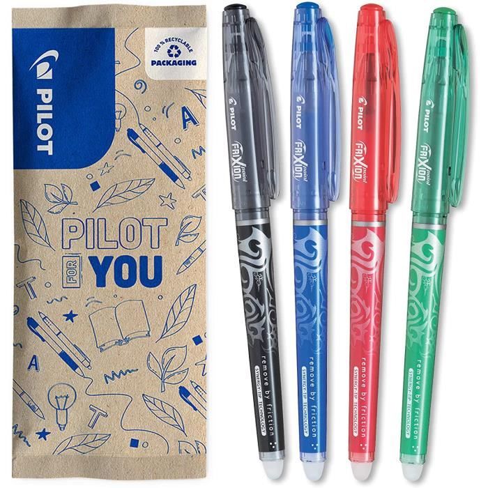 PILOT - Lot de 4 Frixion Point - Stylo effaçable à encre thermosensible ...