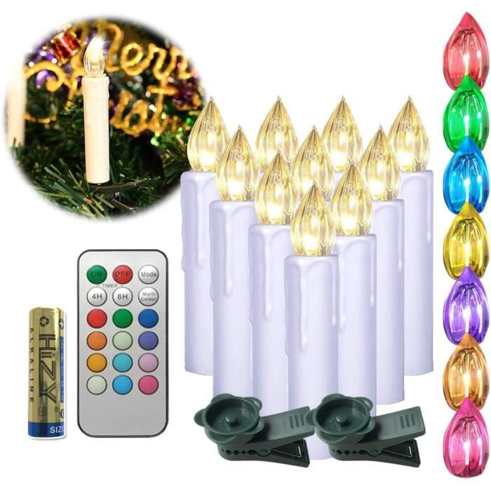 UISEBRT Pack de 40 Bougies de Noël LED RVB Noël, Mini Bougies de Sapin de Noël avec Télécommande ...