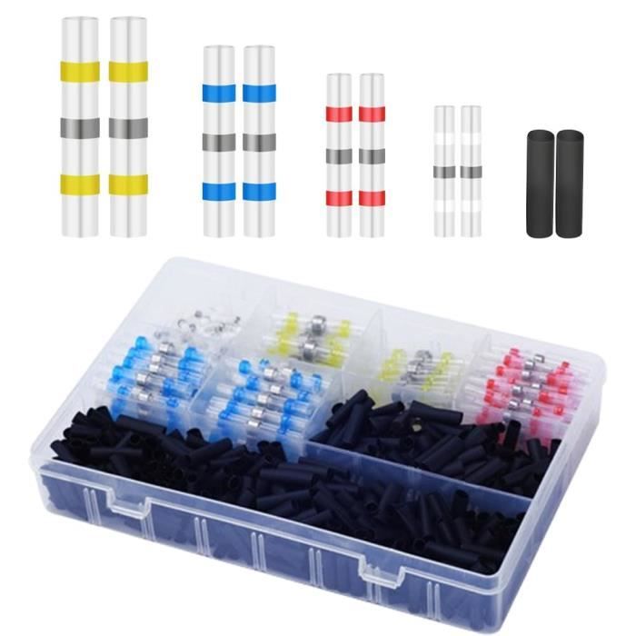 Lot de 600 connecteurs de câble étanches 26-10 AWG - Connecteurs thermorétractables avec étain à ...