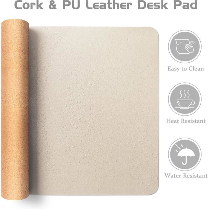 Sous-main liège 60x30cm double face – tapis bureau imperméable & facile ...