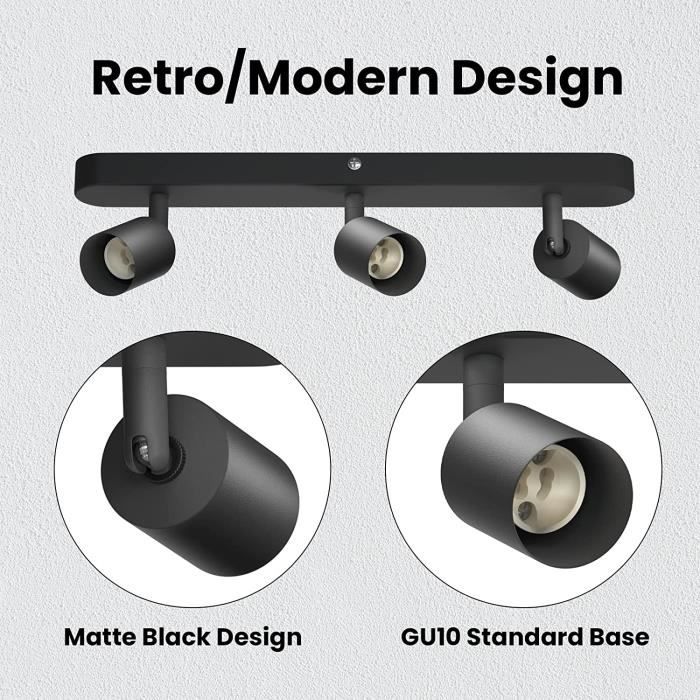 GU10 Spots de Plafond Orientable, Rampe Spots et Rails de Spots Moderne ...