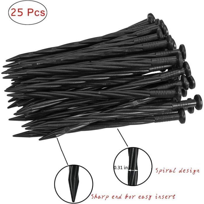 Clous Bordure de Gazon 25 Piquets d\'Ancrage en Plastique pour Jardin 8 ...