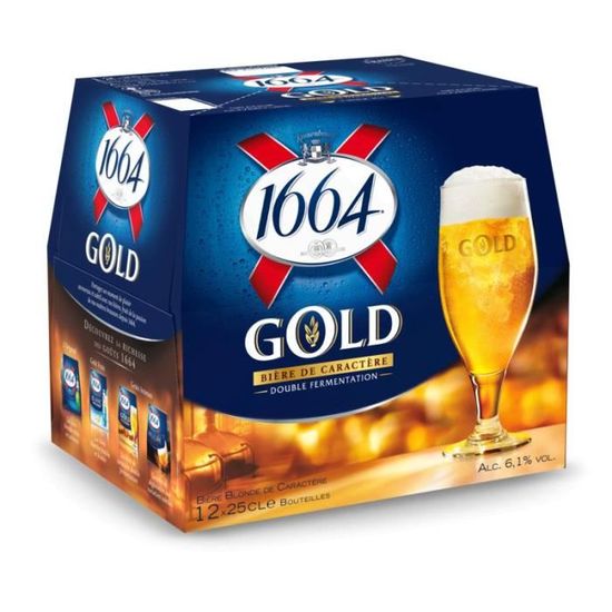 1664 Gold Bière blonde 12 x 25 cl - La cave Cdiscount
