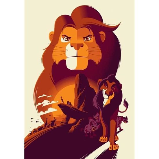 DVHJ-18 Cartoon Lion King, Full Diamond Diy Diamond Painting 3D Digital ...