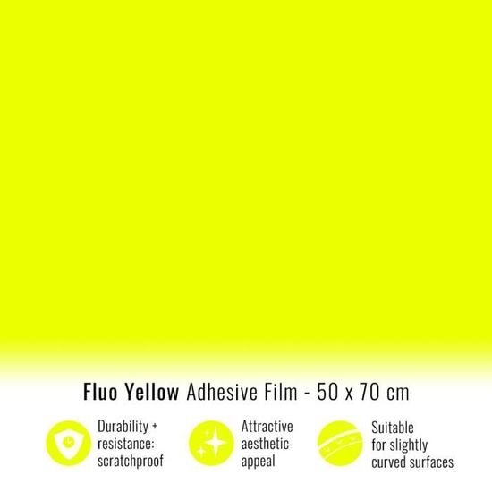 Film Adhésif Wrapping - Non spécifié - Jaune Fluo - 50 x 70 cm ...