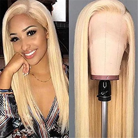 16 Inch Lace Front Wigs Perruque 613 Blonde Cheveux Humains Densité 150 ...