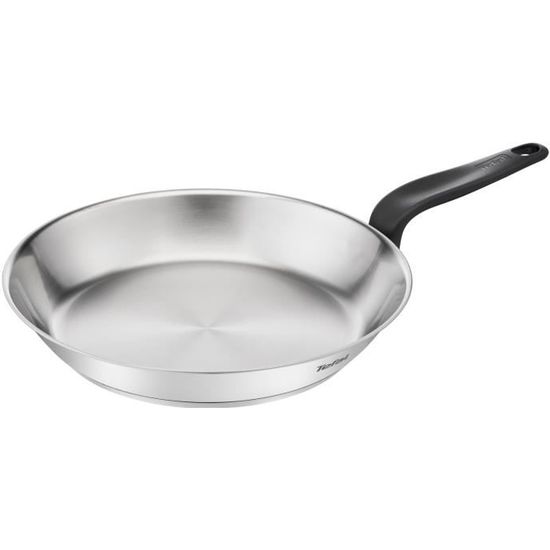 TEFAL E3084604 Faitout 24 cm (5 L) + couvercle verre, Induction, Acier inoxydable haute qualité ...