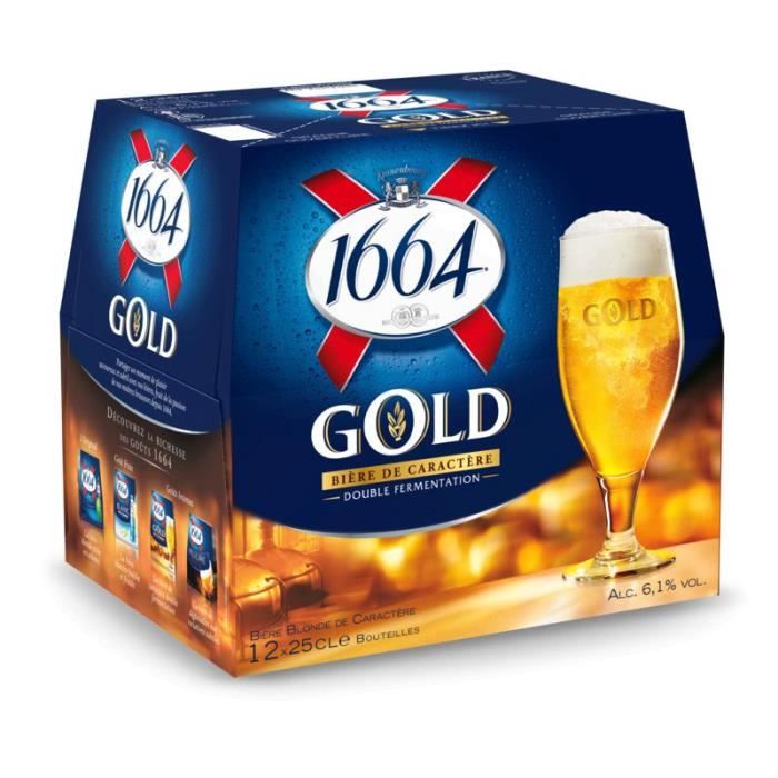 1664 Gold Bière blonde 12 x 25 cl - La cave Cdiscount