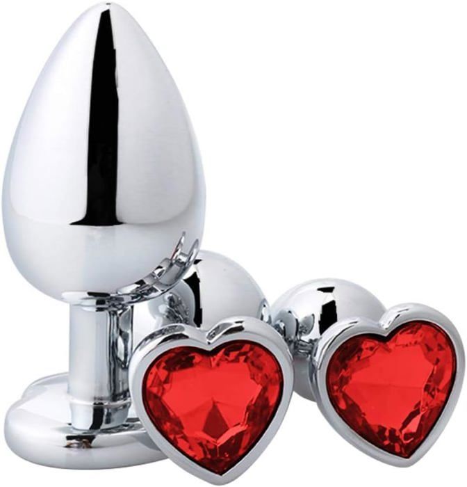 Ensemble De Plug Anal De Luxe En Métal Butt Jouets En Forme De Coeur Entraîneur Anal Cristal ...