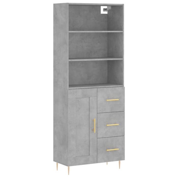 Buffet bas,armoire commode Buffet haut,meuble de rangement Gris béton ...