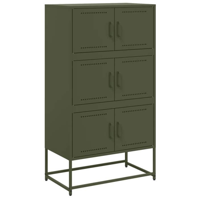 Buffet bas,armoire commode Buffet vert olive 68,5x38,5x123,5cm acier ...