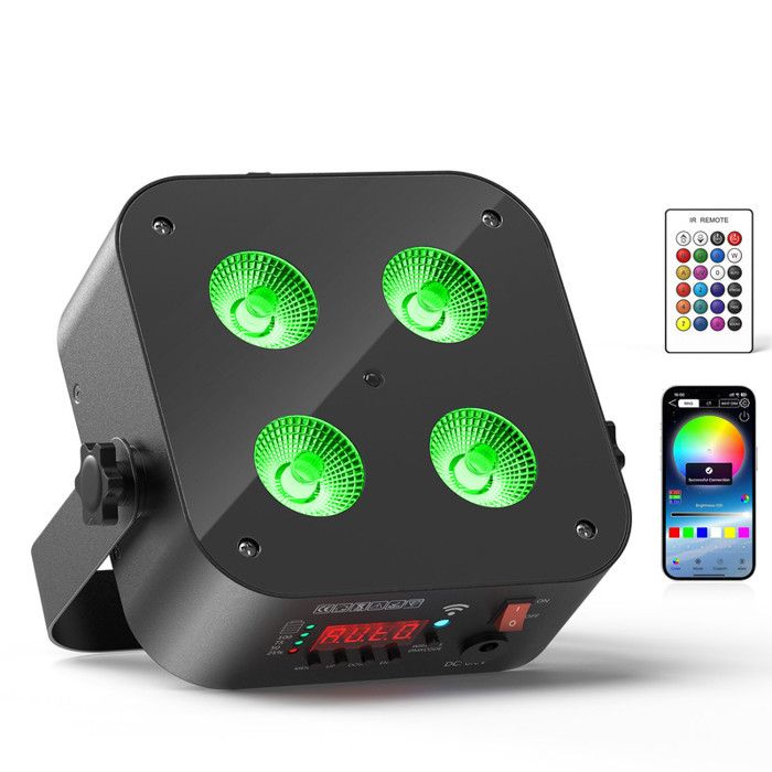 UKing 200W LED RGBWA-UV Jeux de Lumiere DJ 5000mA Batterie - Lumière de ...
