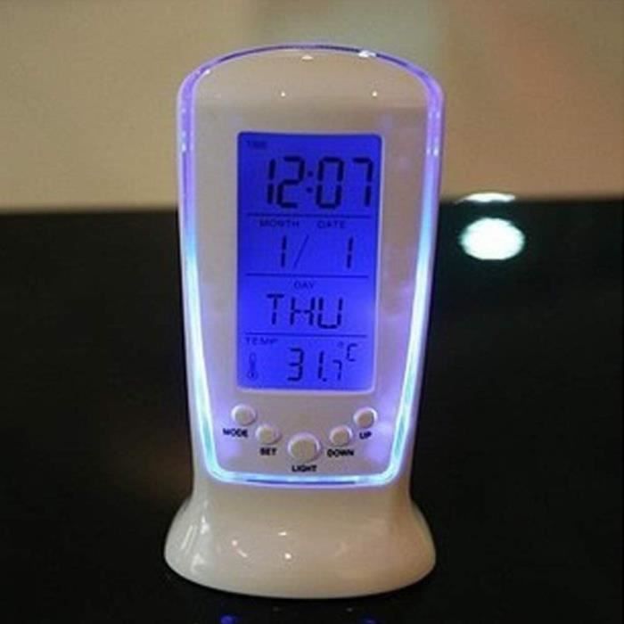 LED Horloge Digitale Réveil numérique à LED avec rétro-éclairage Bleu ...