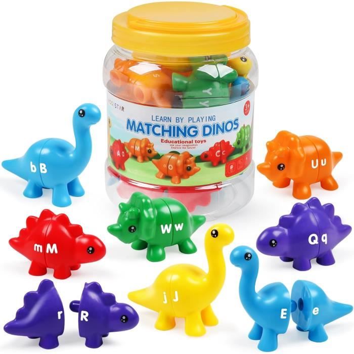 ABC Letters Matching Dinosaur Toys, Double-Sided Alphabet Learning Toy ...