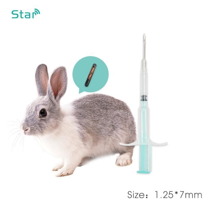 Seringue à puce - RFID - 1.25x7mm, 1.4x8mm - Identification animaux ...