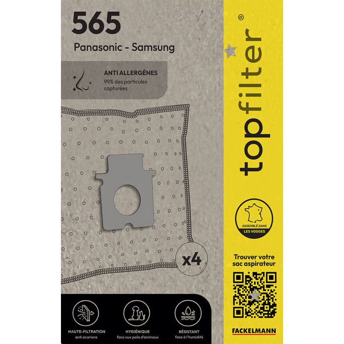 Sacs aspirateur - TopFilter - Premium - 4 pièces - Compatible Samsung ...
