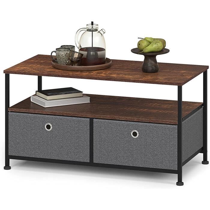 Table Basse Metallique Espace de Rangement Ouvert Meuble de Rangement ...