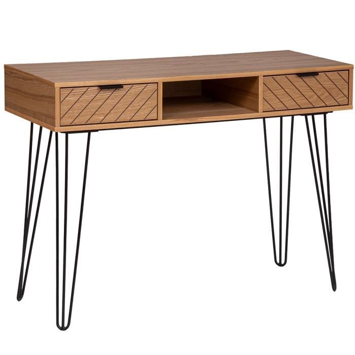 Eazy Living Table Console 110 cm Bois Berne - Cdiscount Maison