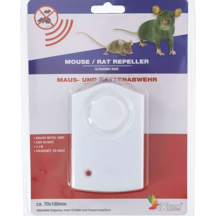REPOUSSEUR ultrason anti-rats et anti-souris - 30m² de portée - Anti ...