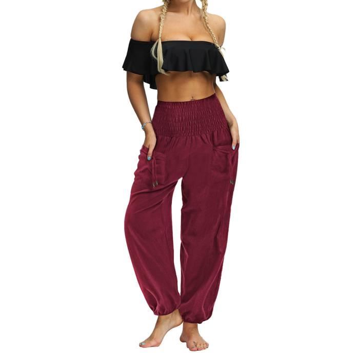 Pantalon Sarouel Femme Grande Taille Décontracté Pantalon Taille ...