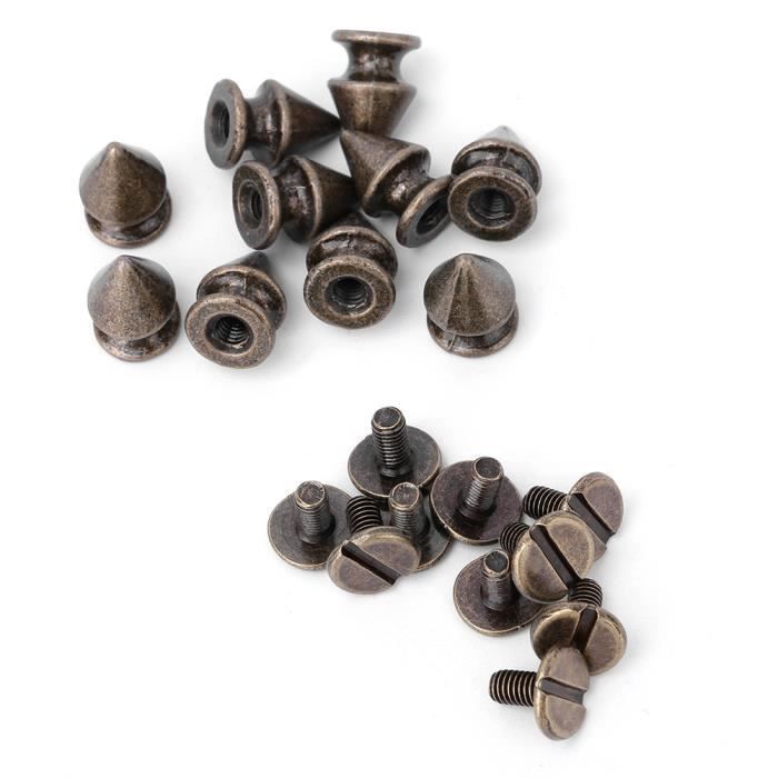 Mxzzand Spike Bullet Stud Rivets à balles en métal, 8x12mm, pointes et ...