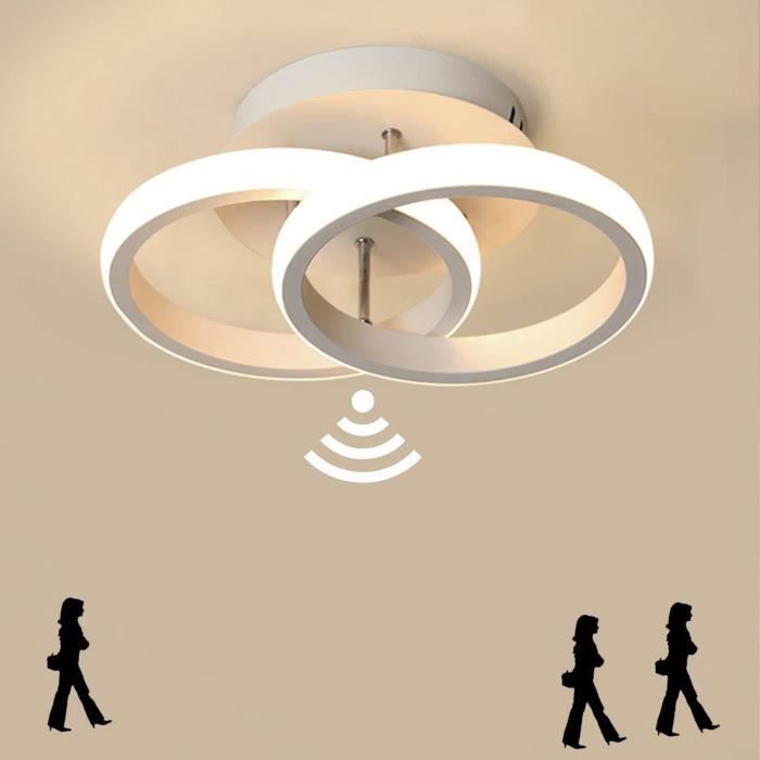Plafonnier Led Avec Détecteur De Mouvement, 18W 1800Lm Blanc Chaud ...