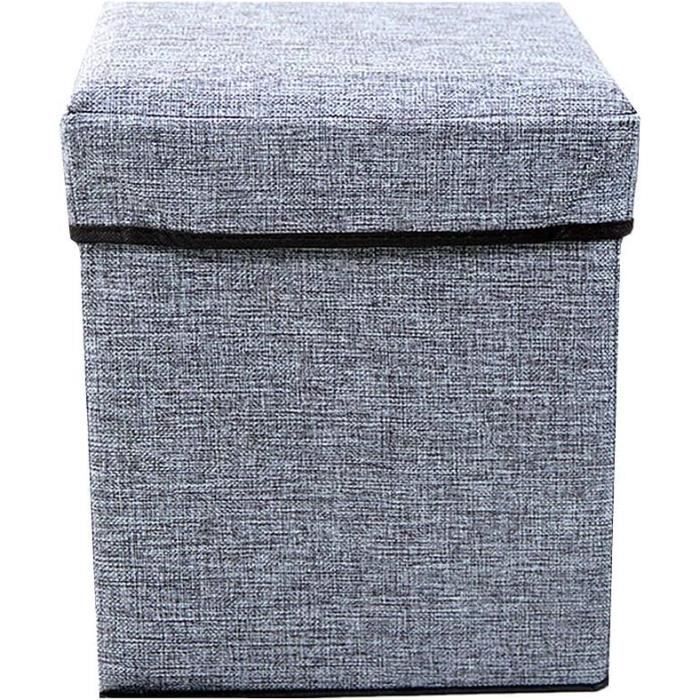 Pouf Rangement Pouf Coffre De Rangement Pouf Repose-Pieds De Stockage Gris Pouf De Stockage ...