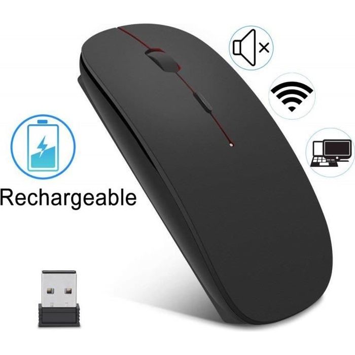 YOLISTAR Souris sans Fil Rechargeable - 2.4G sans Fil/Ultra-Mince ...
