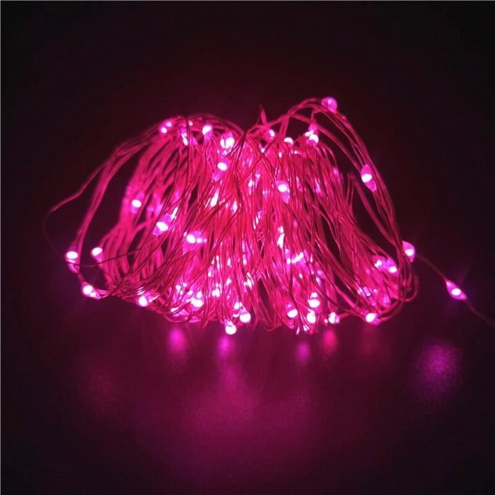 GUIRLANDE LUMINEUSE,Pink-2m 20 leds--Guirlande lumineuse LED en fil de ...