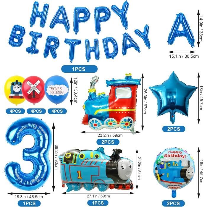 22 Pcs Deco Anniversaire Thomas Le Train, Anniversaire Thomas Le Train ...