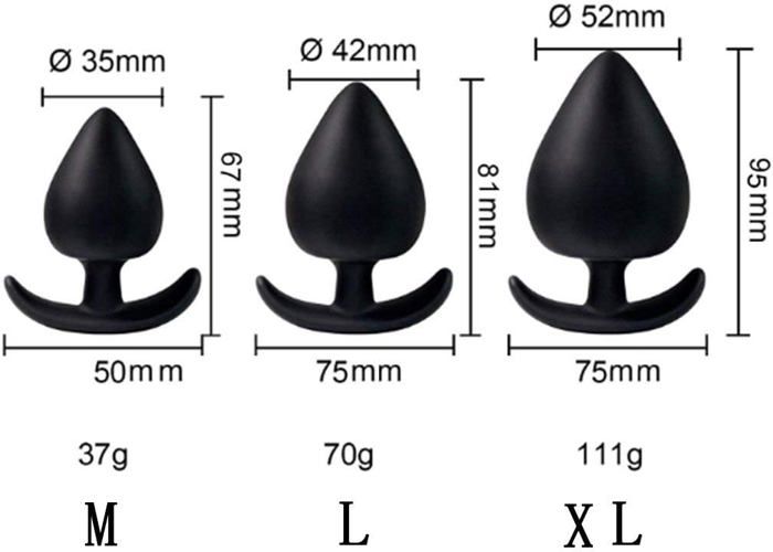 5 Tailles Noir Silicone Plugs Anale Femme Homme Kit Sex To s Pour