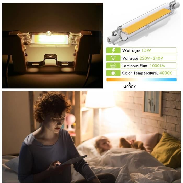 R7S LED 118mm, Ampoule R7S LED 118mm 15W, R7S 118mm LED Bulbs Remplace ...