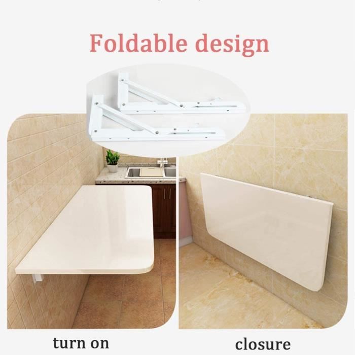 Table Murale Rabattable,Tablette Pliante Murale Équerre Pliante Table ...