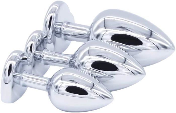 Ensemble De Plug Anal De Luxe En Métal Butt Jouets En Forme De Coeur Entraîneur Anal Cristal ...