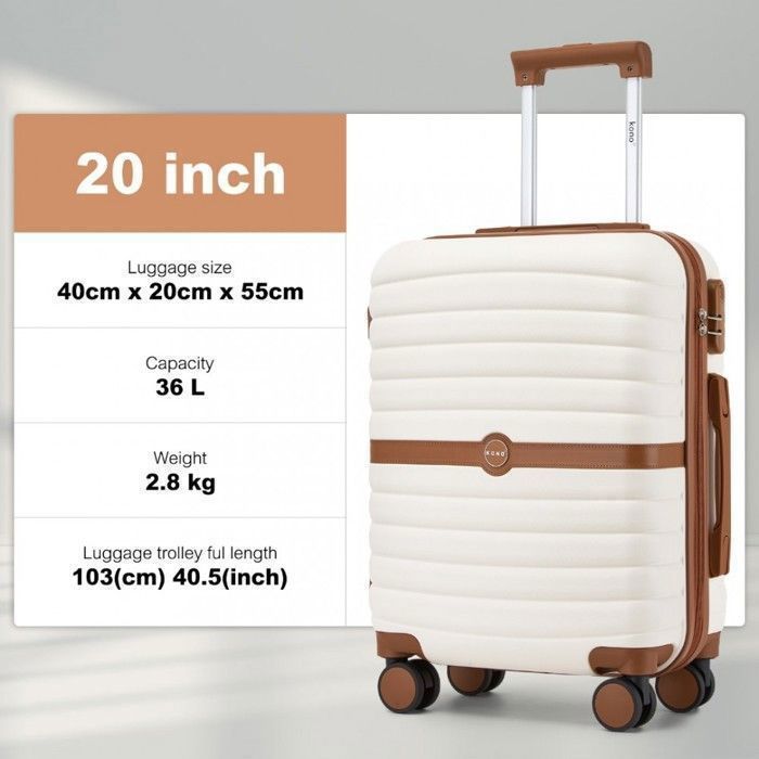 Kono Set de 3 Valises de Voyage 55cm Valise et 4 roulettes avec Serrure ...