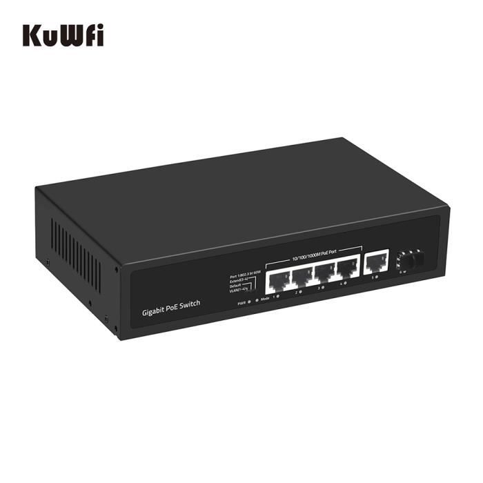 Commutateur réseau POE, 6 ports, 4x10, 100, 1000Mbps, Gigabit, Ethernet ...