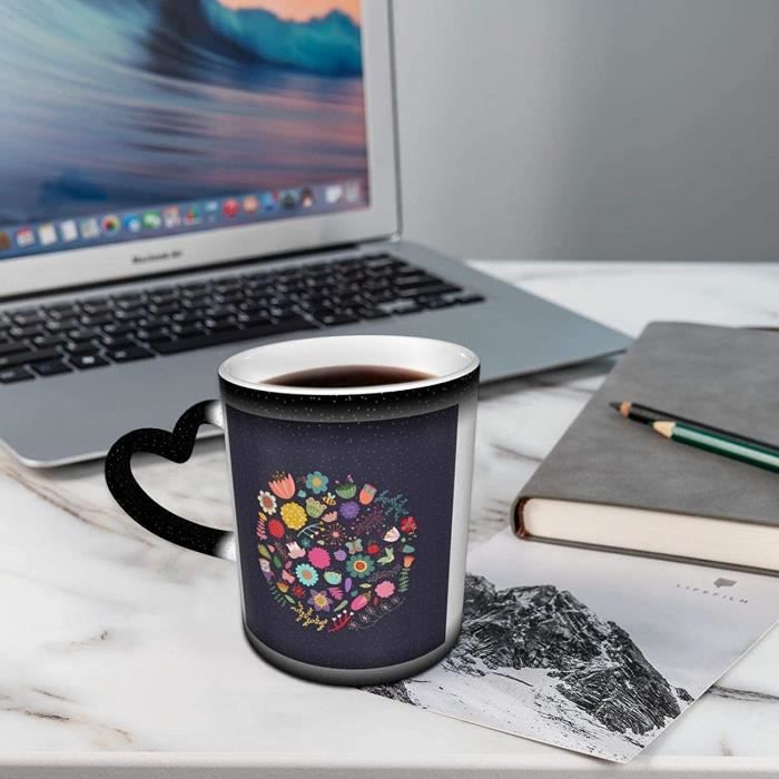 Tasse en céramique fleurs colorées vives Design floral tasse à café ...